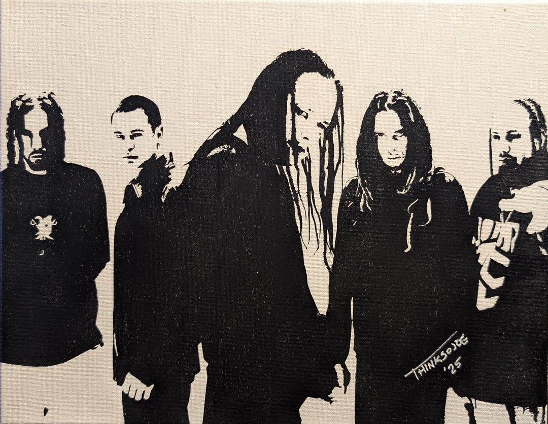 Korn Stencil Art Painting – 14x11 Acrylic on Canvas – TRL Collection - Etsy