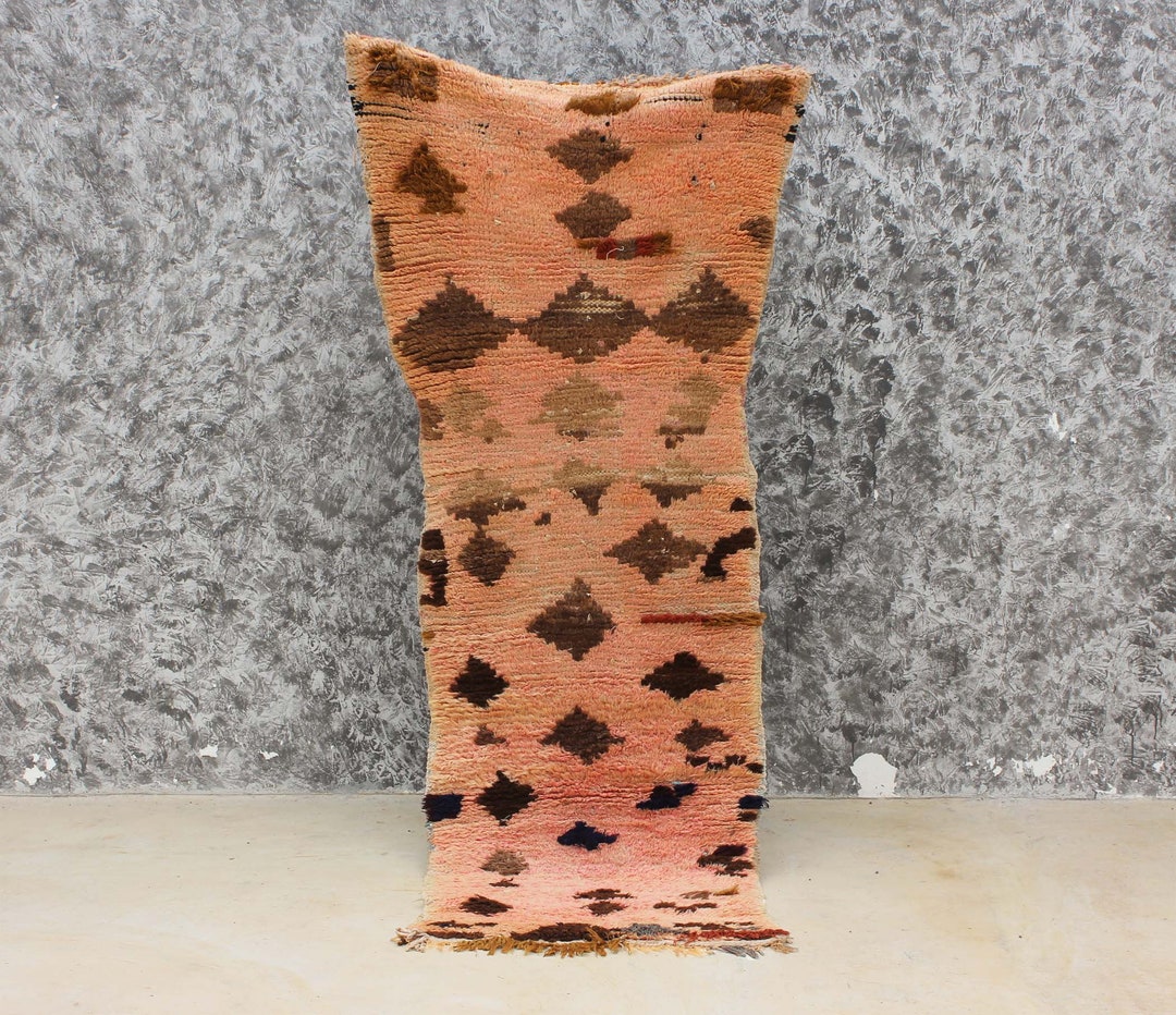 Pink Vintage Rug Runner Moroccan Berber Rugs 7.4X2.8 Feet - Etsy