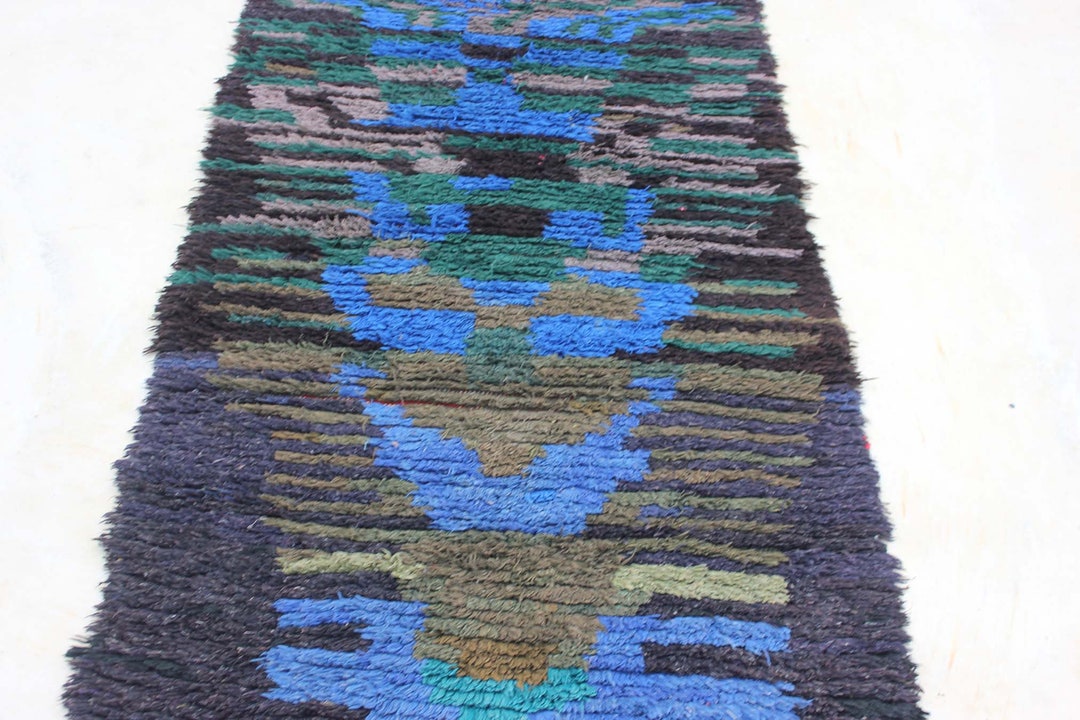 Moroccan Rug Runner, Blue Vintage Runner 8X3 - Etsy