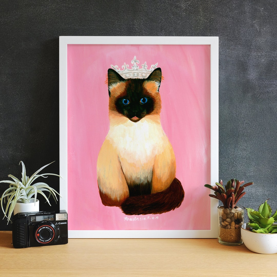 Princess Cat Siamese Art Print Wall Decor Wall Art - Etsy