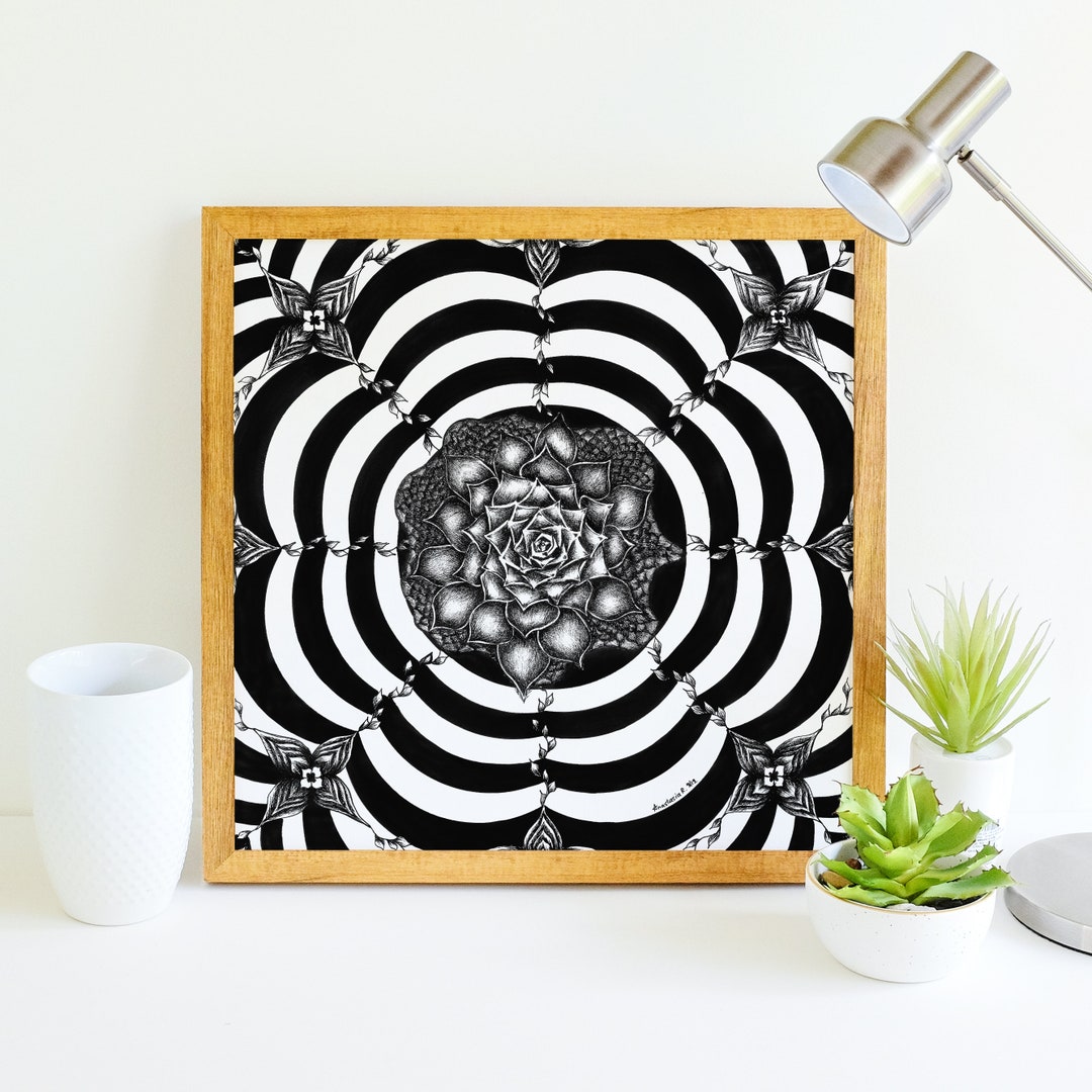 Succulent Fractal Art Print Wall Decor - Etsy
