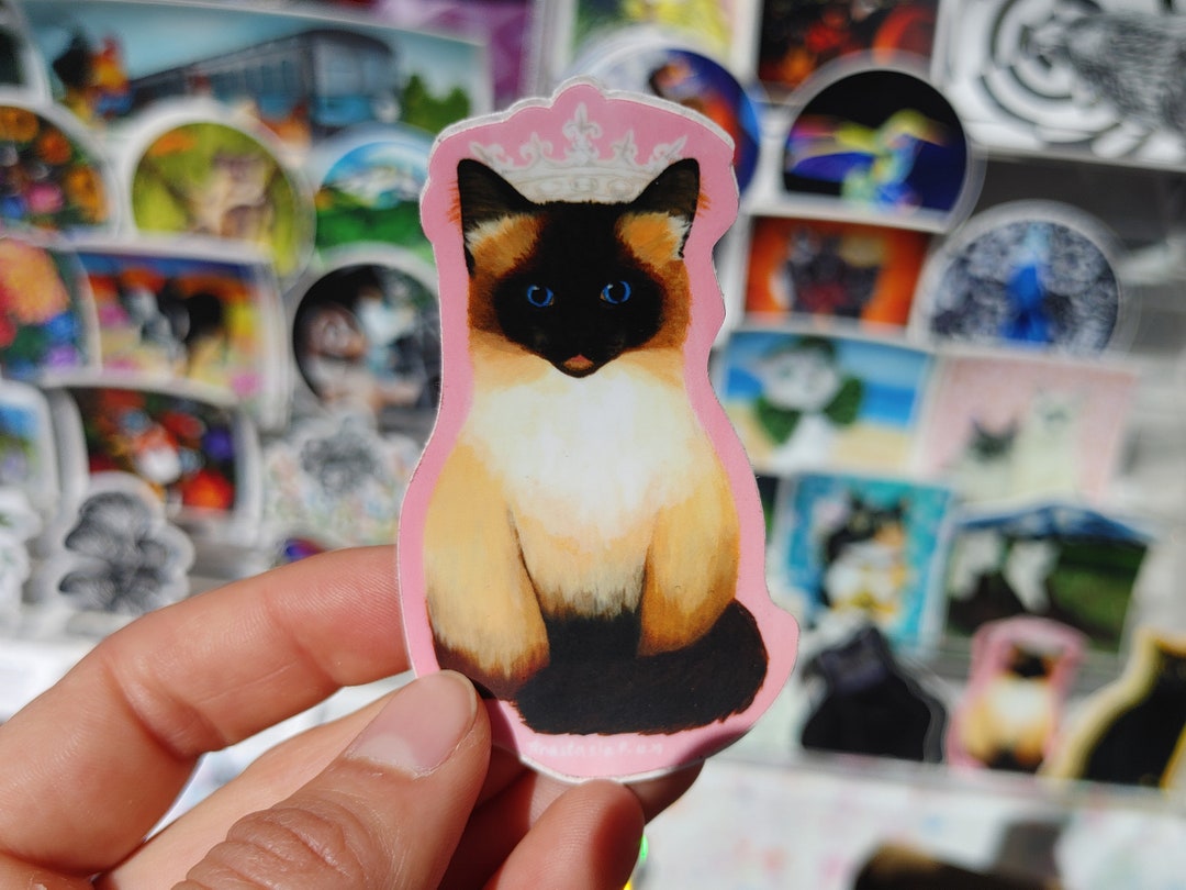 Princess Siamese Cat Sticker | Vinyl Sticker | Laptop Sticker | Bumper ...
