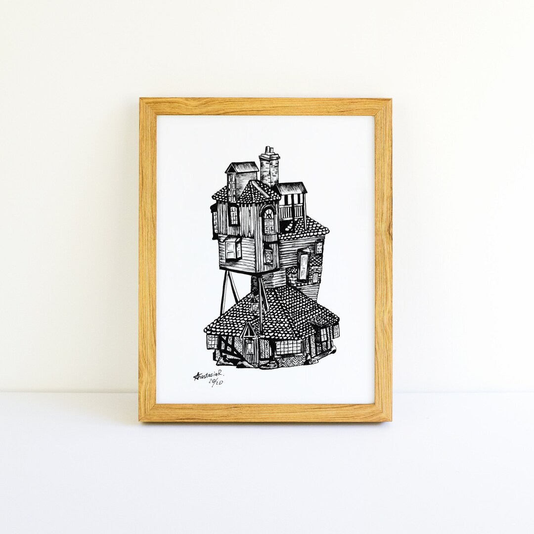 Magic Wizard House Art Print Fan Art Wall Decor - Etsy