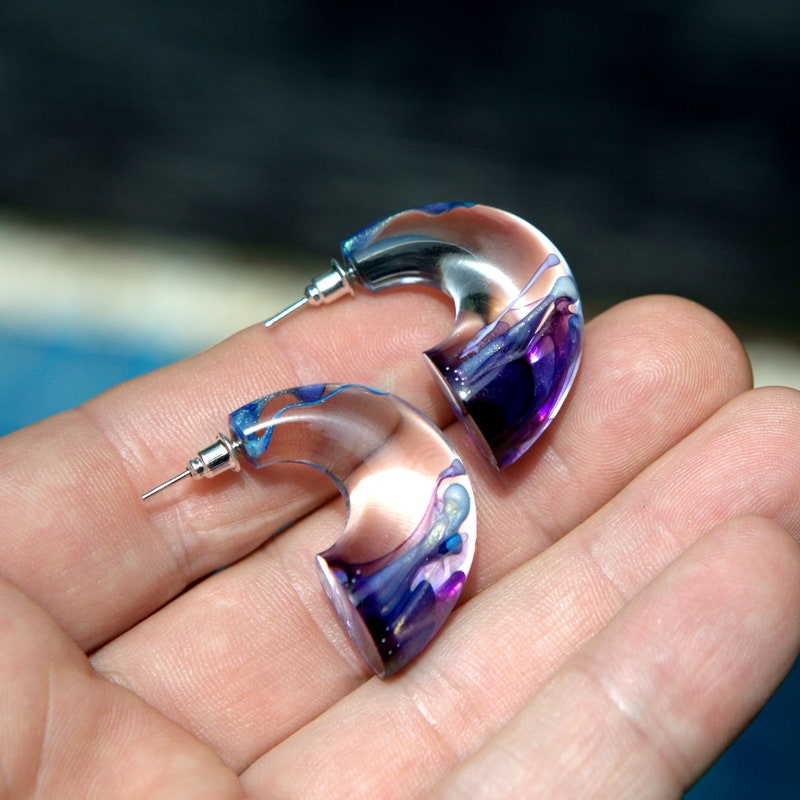 Resin Earrings - Etsy