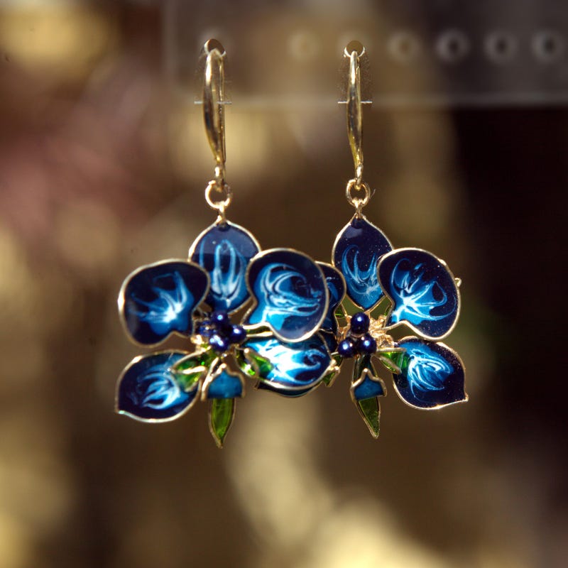 Blue Orchids in Resin - Etsy