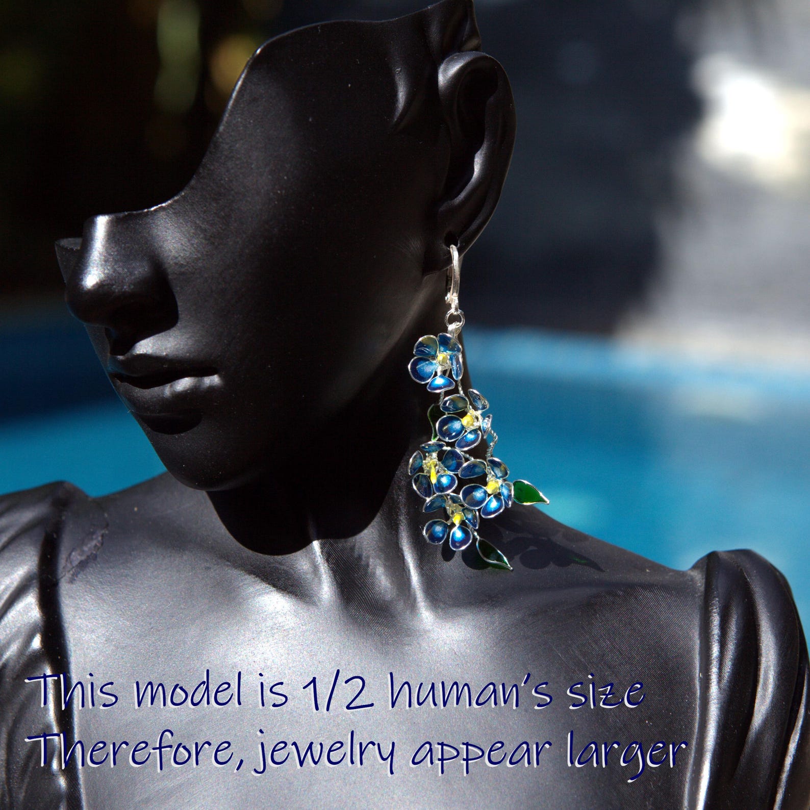 Forget Me Not Flower Earrings: Wire & Resin Floral Jewelry - Etsy