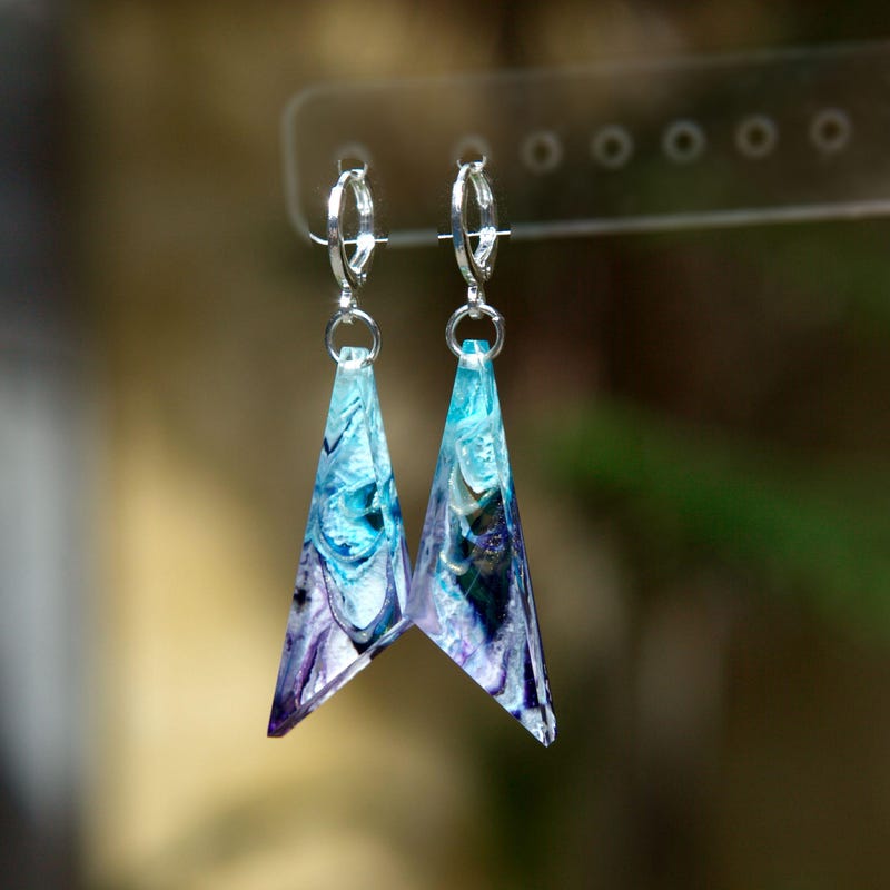 Resin Earrings - Etsy