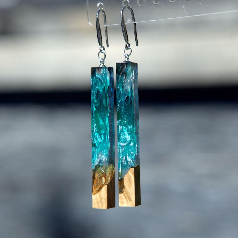 Resin Earrings - Etsy