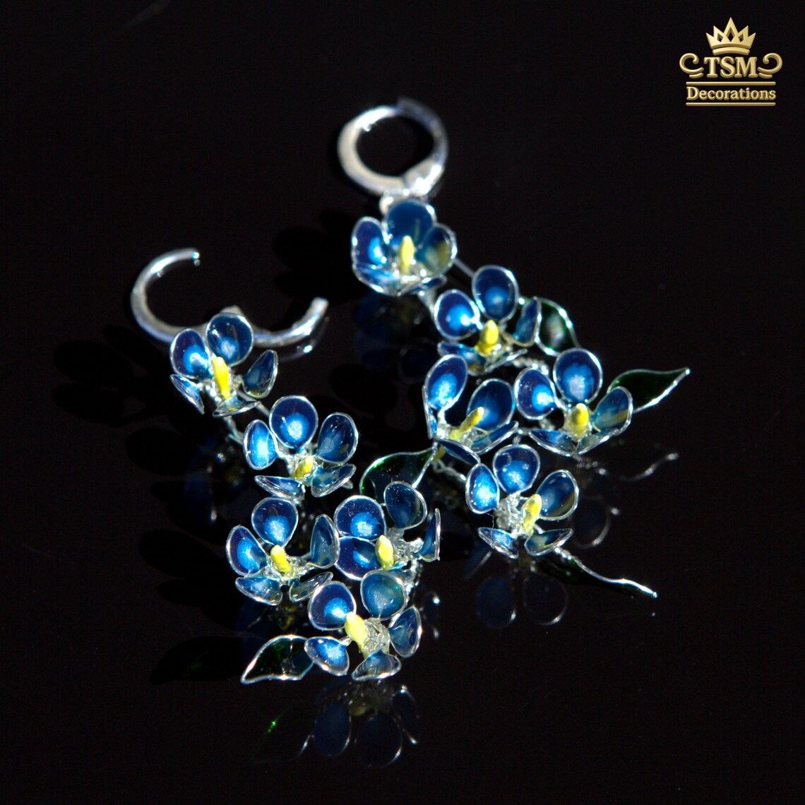 Forget Me Not Flower Earrings: Wire & Resin Floral Jewelry - Etsy