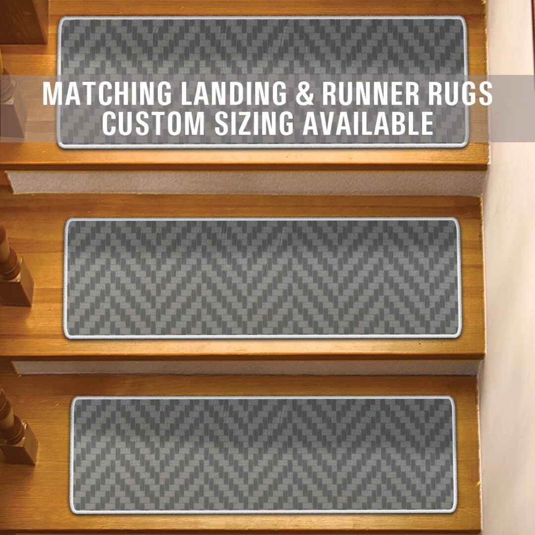 Non Slip Stair Tread Rugs With Matching Landing & Runner Rugs, Low Cut ...