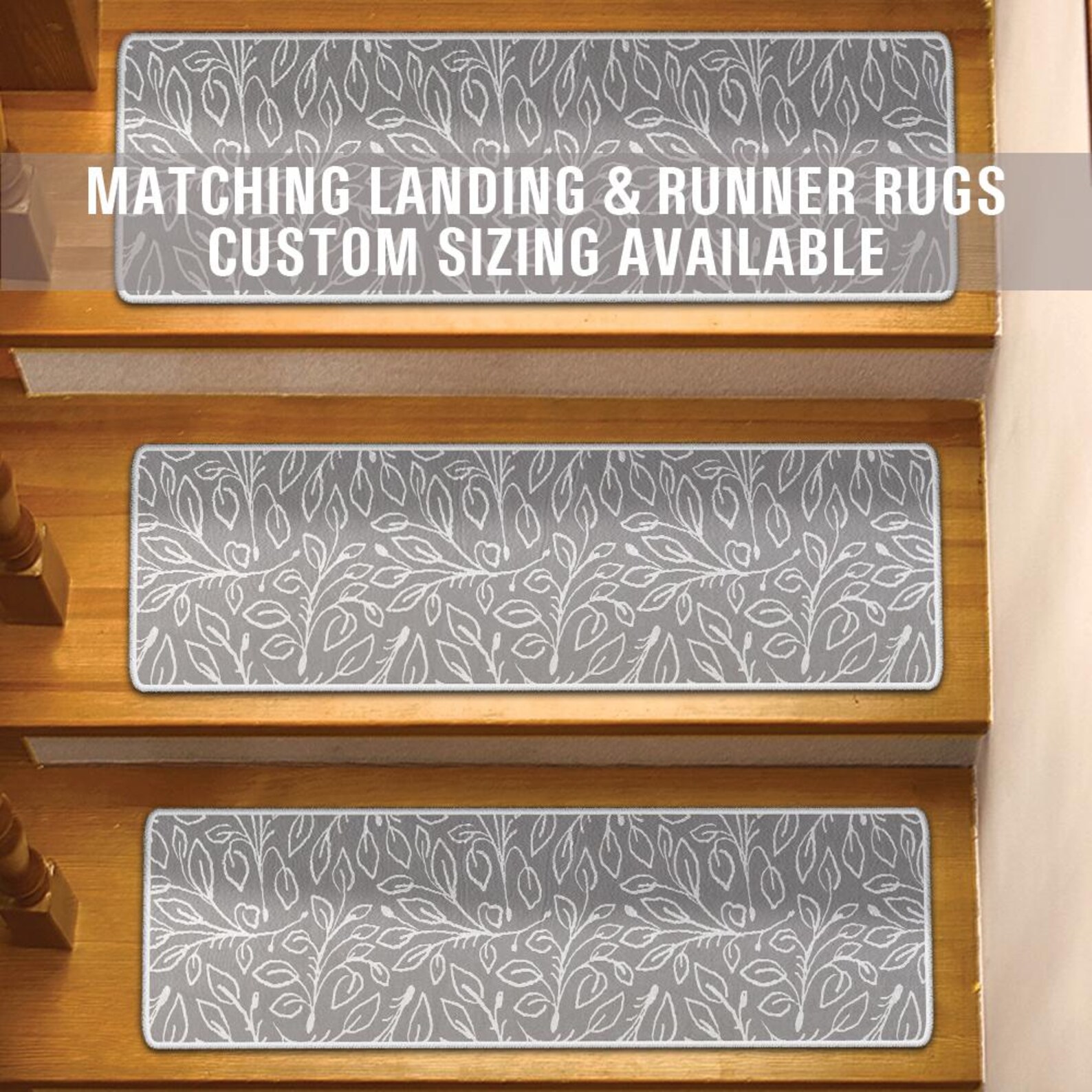 Non Slip Stair Tread Rugs, Soft Surface Step Rug, Custom Size, Landing ...