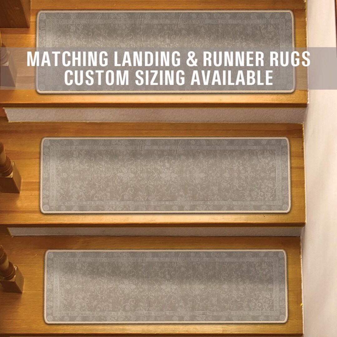 Non Slip Stair Tread Rugs With Matching Landing & Runner Rugs, Low Cut ...