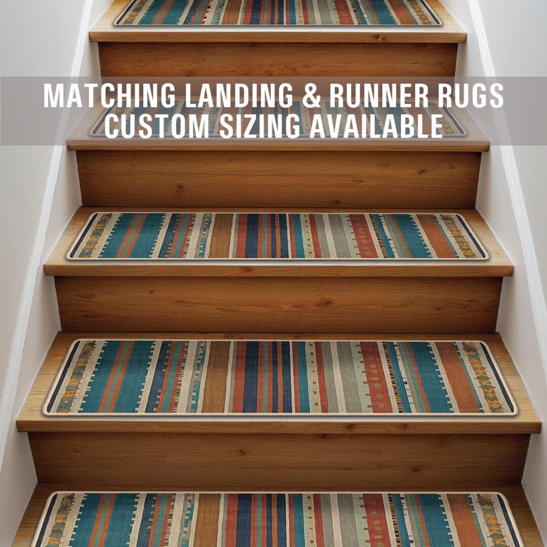 Non Slip Stair Tread Rugs With Matching Landing & Runner Rugs, Low Cut ...