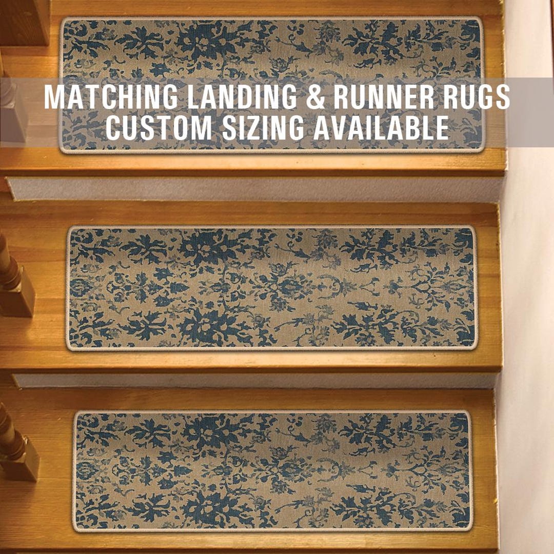 Non Slip Stair Tread Rugs With Matching Landing & Runner Rugs, Low Cut ...