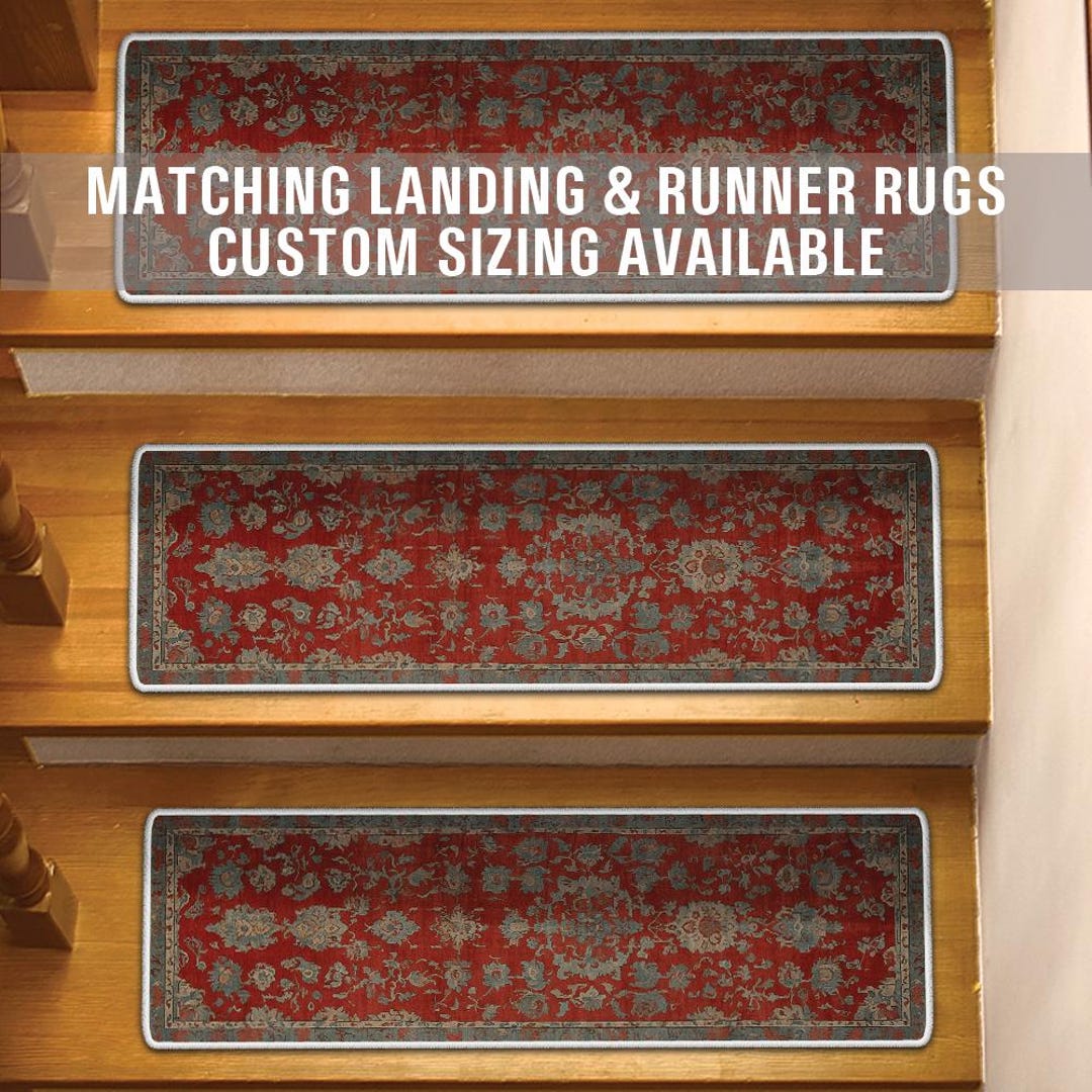 Non Slip Stair Tread Rugs With Matching Landing & Runner Rugs, Low Cut ...