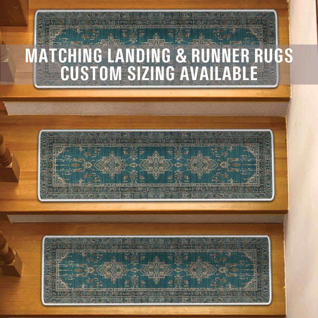 Non Slip Stair Tread Rugs With Matching Landing & Runner Rugs, Low Cut ...