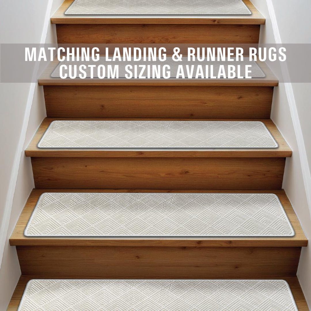 Non Slip Stair Tread Rugs With Matching Landing & Runner Rugs, Low Cut ...