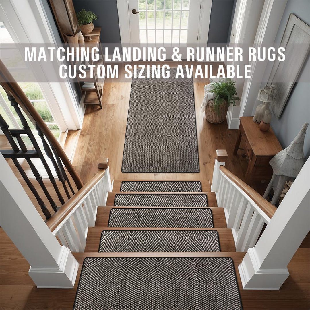Non Slip Stair Tread Rugs, Soft Surface Step Rug, Custom Size, Landing ...