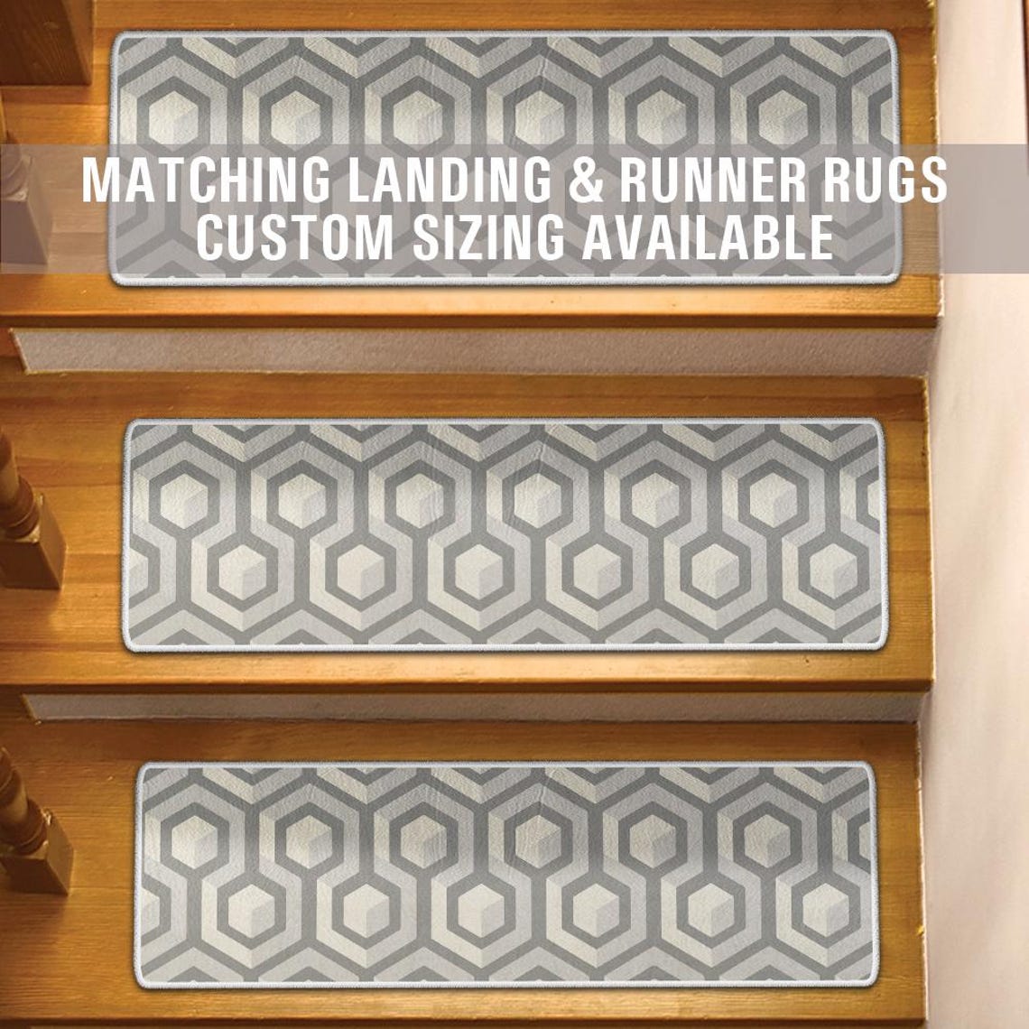 Non Slip Stair Tread Rugs With Matching Landing & Runner Rugs, Low Cut ...