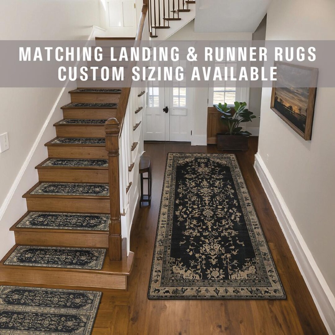 Non Slip Stair Tread Rugs With Matching Landing & Runner Rugs, Soft ...
