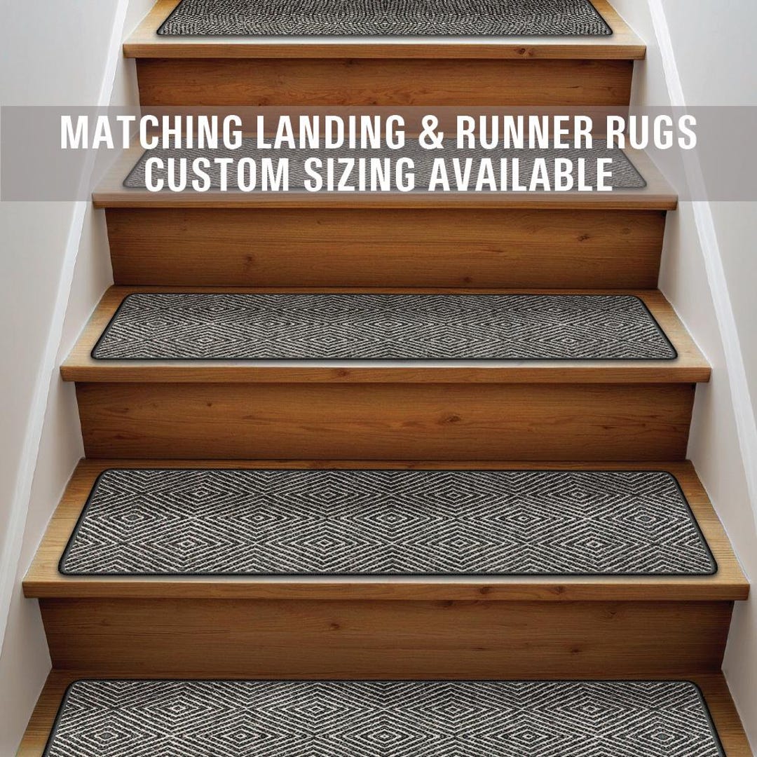 Non Slip Stair Tread Rugs, Soft Surface Step Rug, Custom Size, Landing ...
