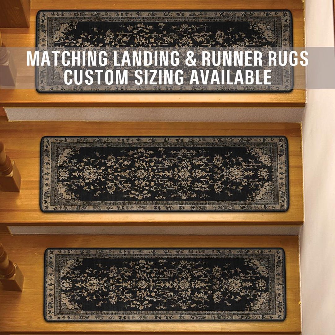 Non Slip Stair Tread Rugs With Matching Landing & Runner Rugs, Low Cut ...