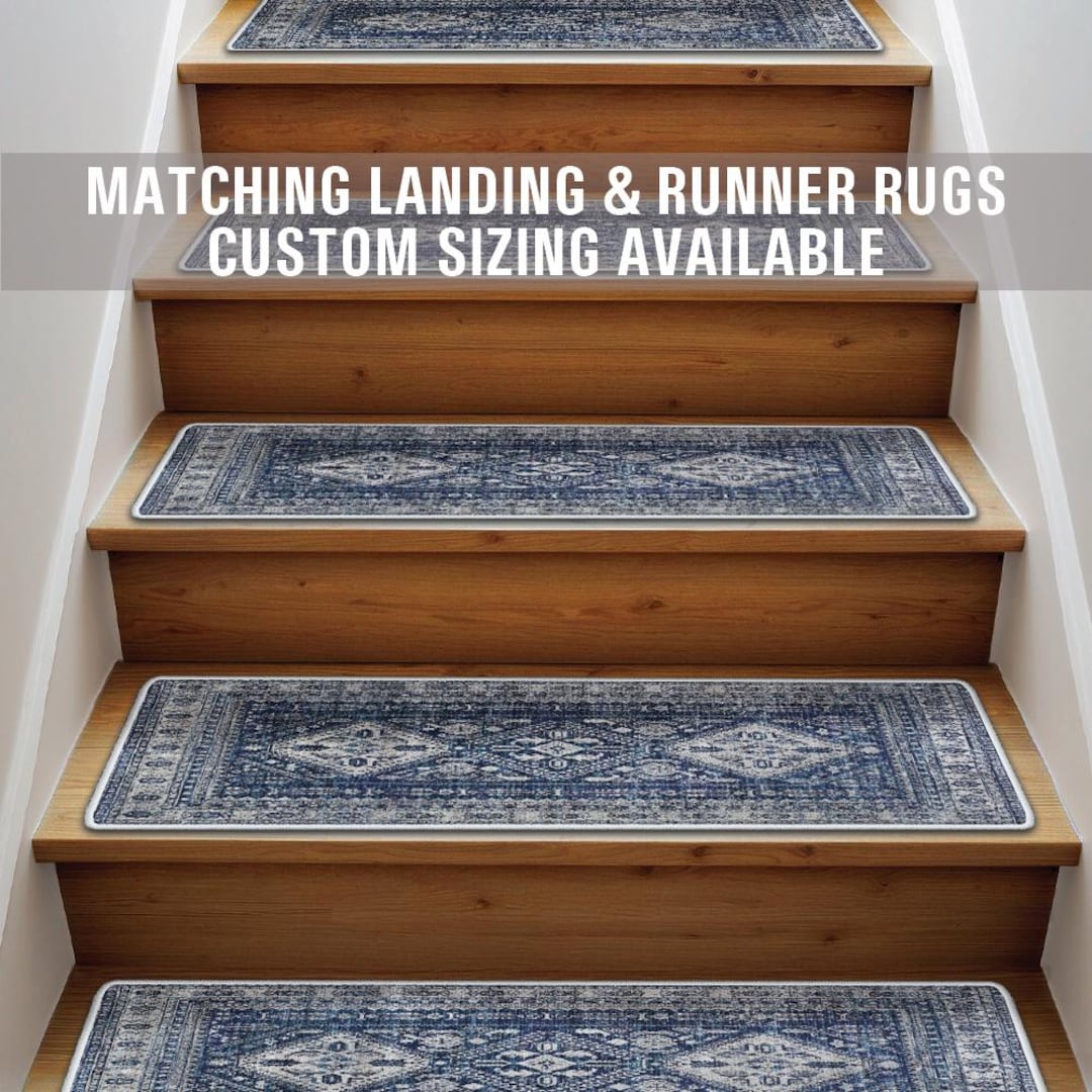 Non Slip Stair Tread Rugs, Soft Surface Step Rug, Custom Size, Landing ...
