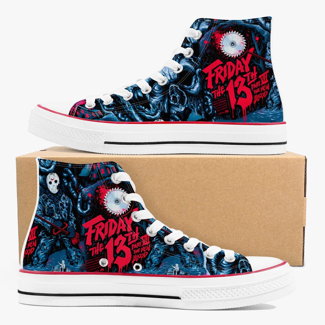 Friday the 13th Canvas High-top Sneakers | Horror Movie Jason Voorhees ...