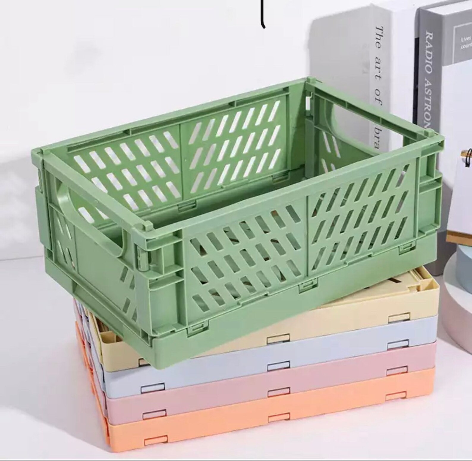 Medium Folding Plastic Storage Crates Box Collapsible Storage - Etsy