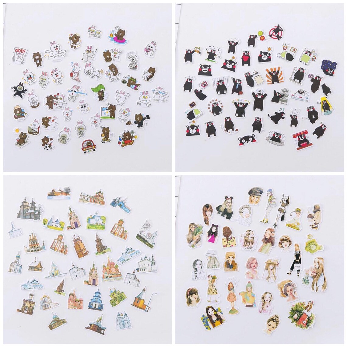 Set of 14 Packs Kawaii Sticker Flake Bundle - Etsy