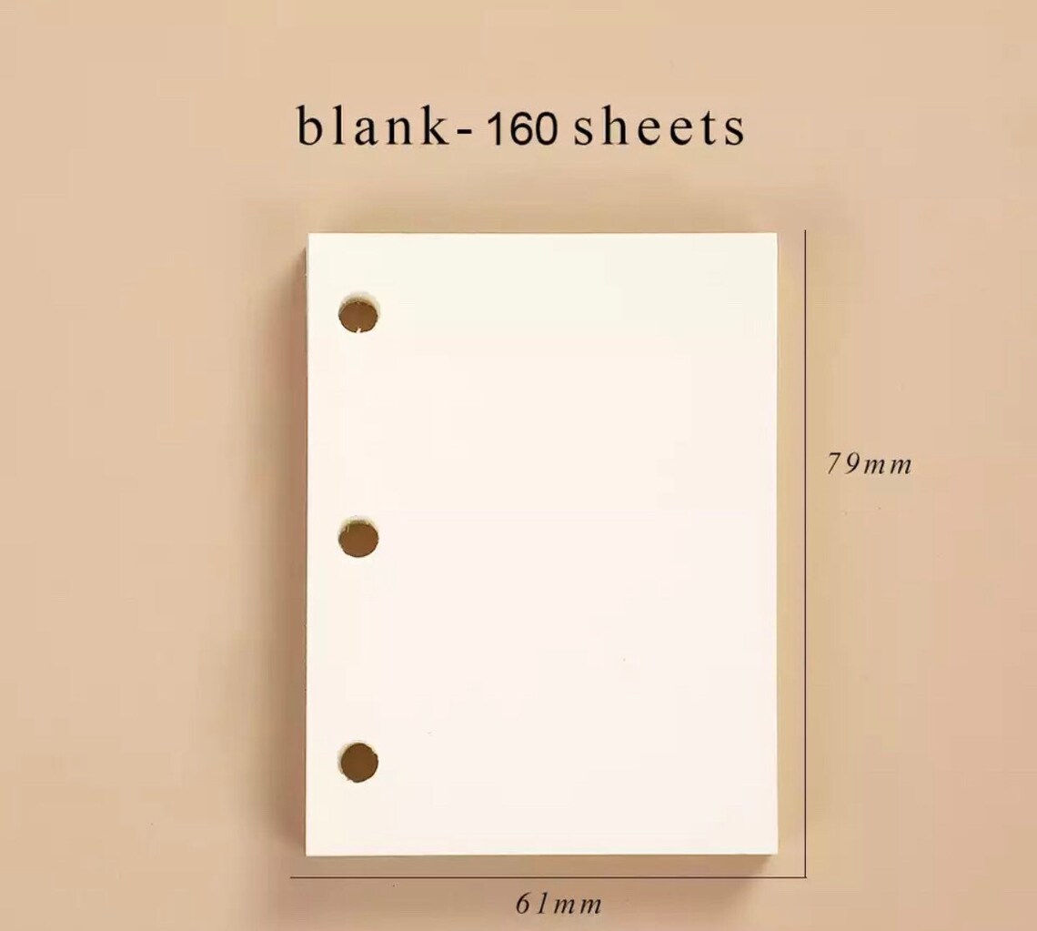 Mini Binder Blank Refill Paper 160 Sheets - Etsy