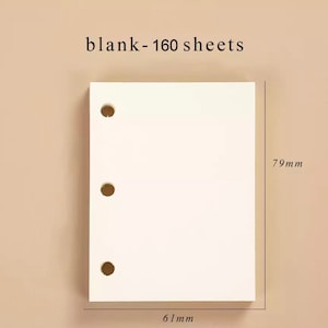 Mini Binder Blank Refill Paper 160 Sheets - Etsy