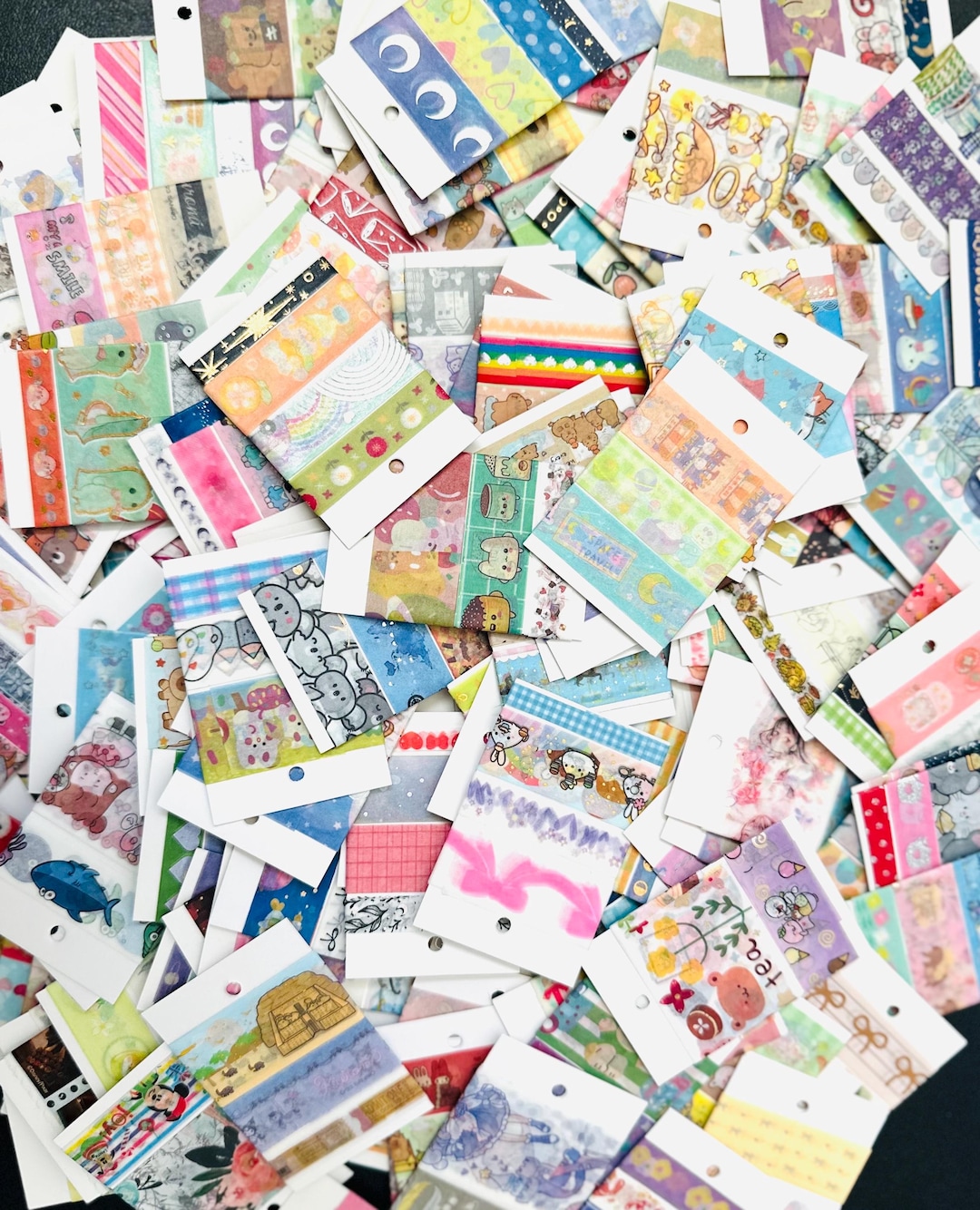 Washi Tape Sample Tags With Binder Ring Grab Bag - 20 Tags and Ring - Etsy
