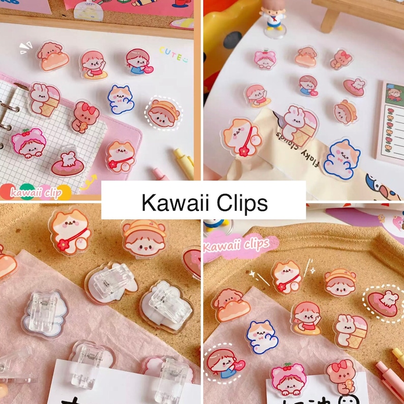 Kawaii Paper Clip Decorative Bookmark Binder Clips Memo Clip - Etsy