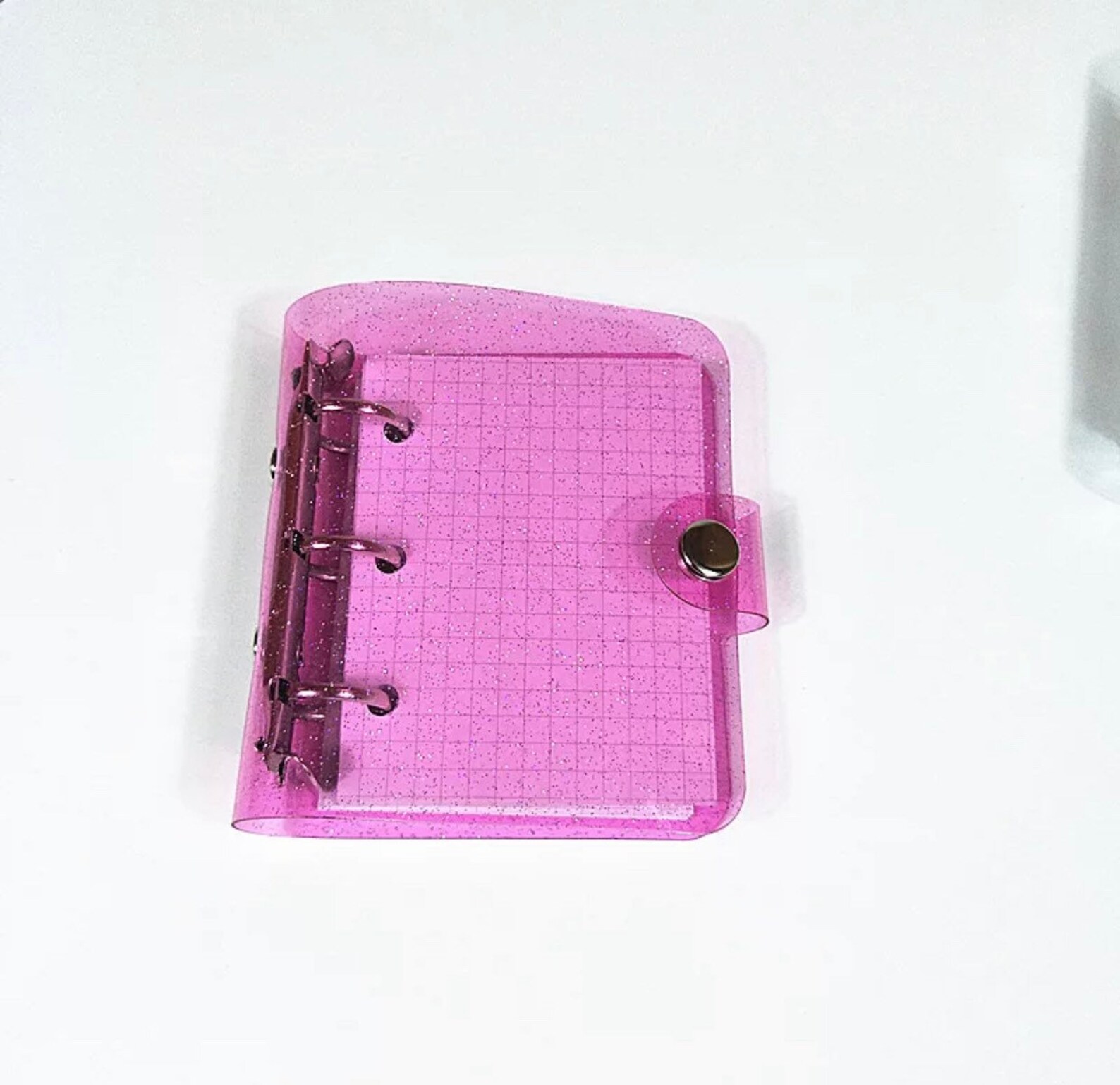Colorful Transparent Glitter Mini 3 Ring Binder Diary Journal Notebook ...