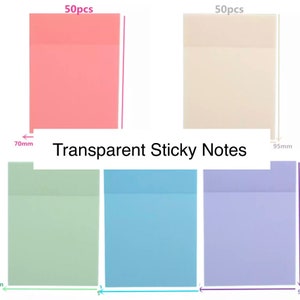 Transparent Sticky Notes 50 Sheets - Etsy