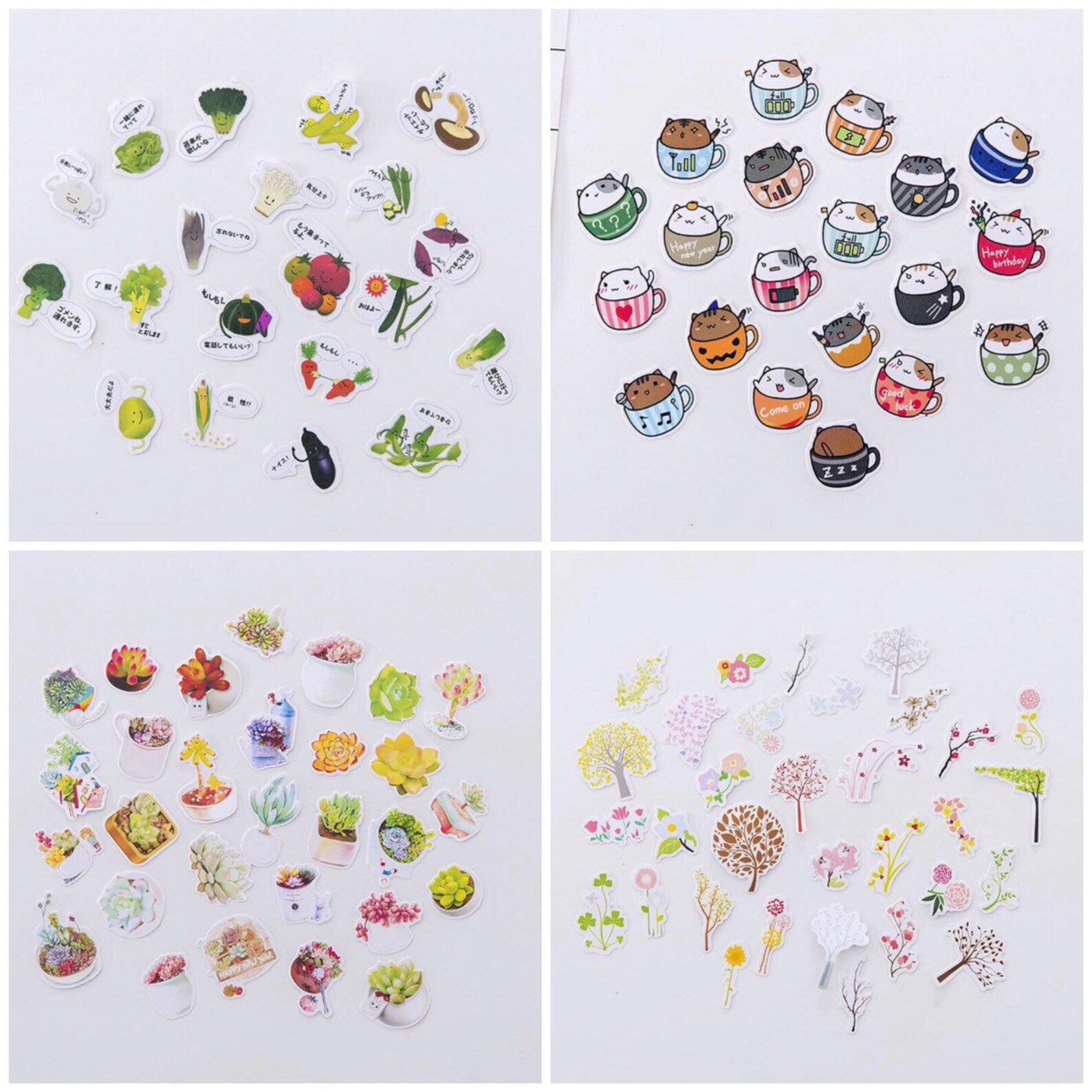 Set of 14 Packs Kawaii Sticker Flake Bundle - Etsy