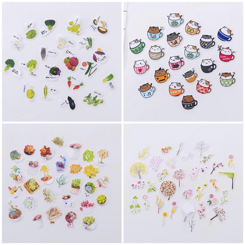 Set of 14 packs Kawaii Sticker Flake Bundle | Etsy