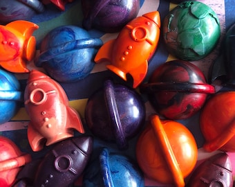 Rocket Ship Crayons,outer Space Party Favors,kids Birthday,easter ...