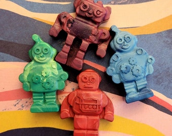 Colorful Robot Crayons - Etsy