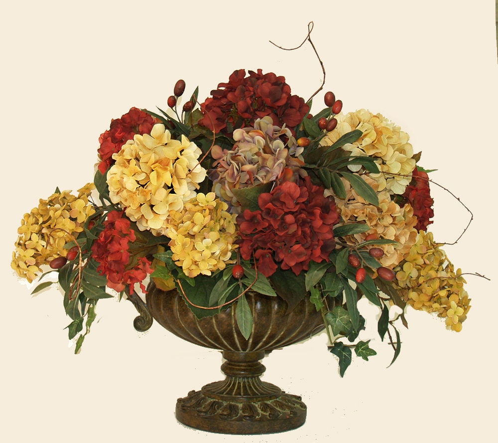 Grande Silk Hydrangea Silk Flower Arrangement - Etsy