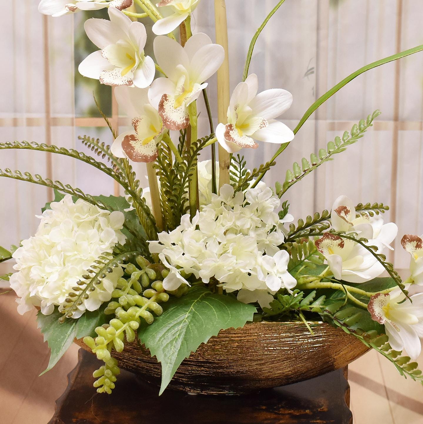 White silk flower arrangements store
