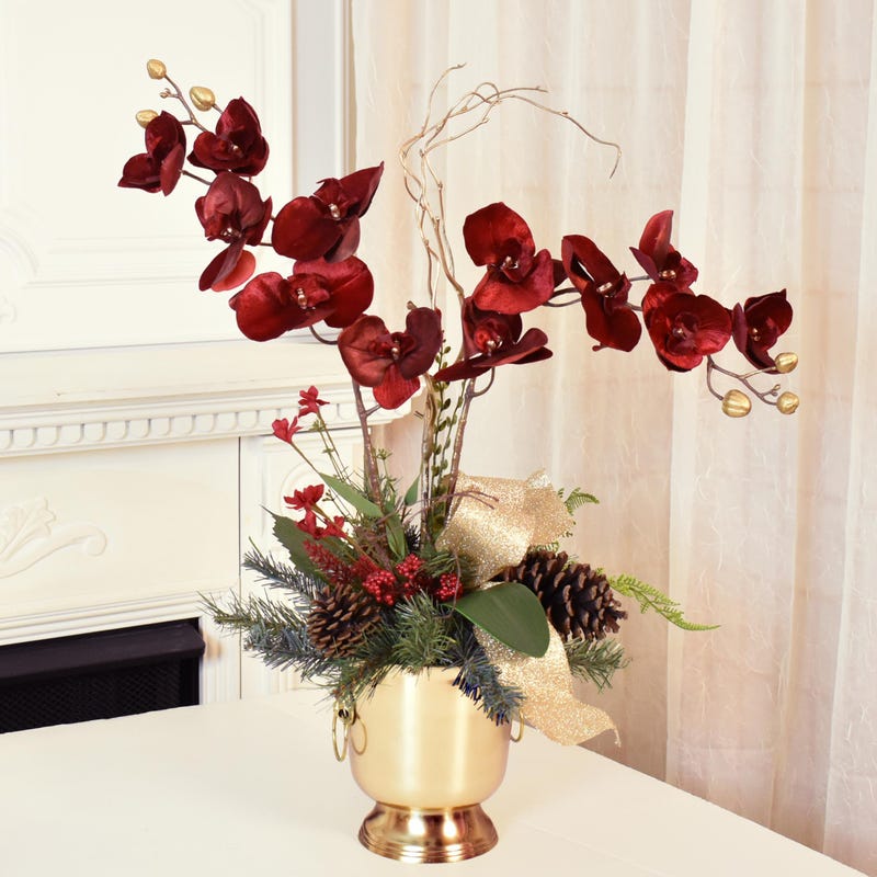 Red and White Faux Orchids - Etsy