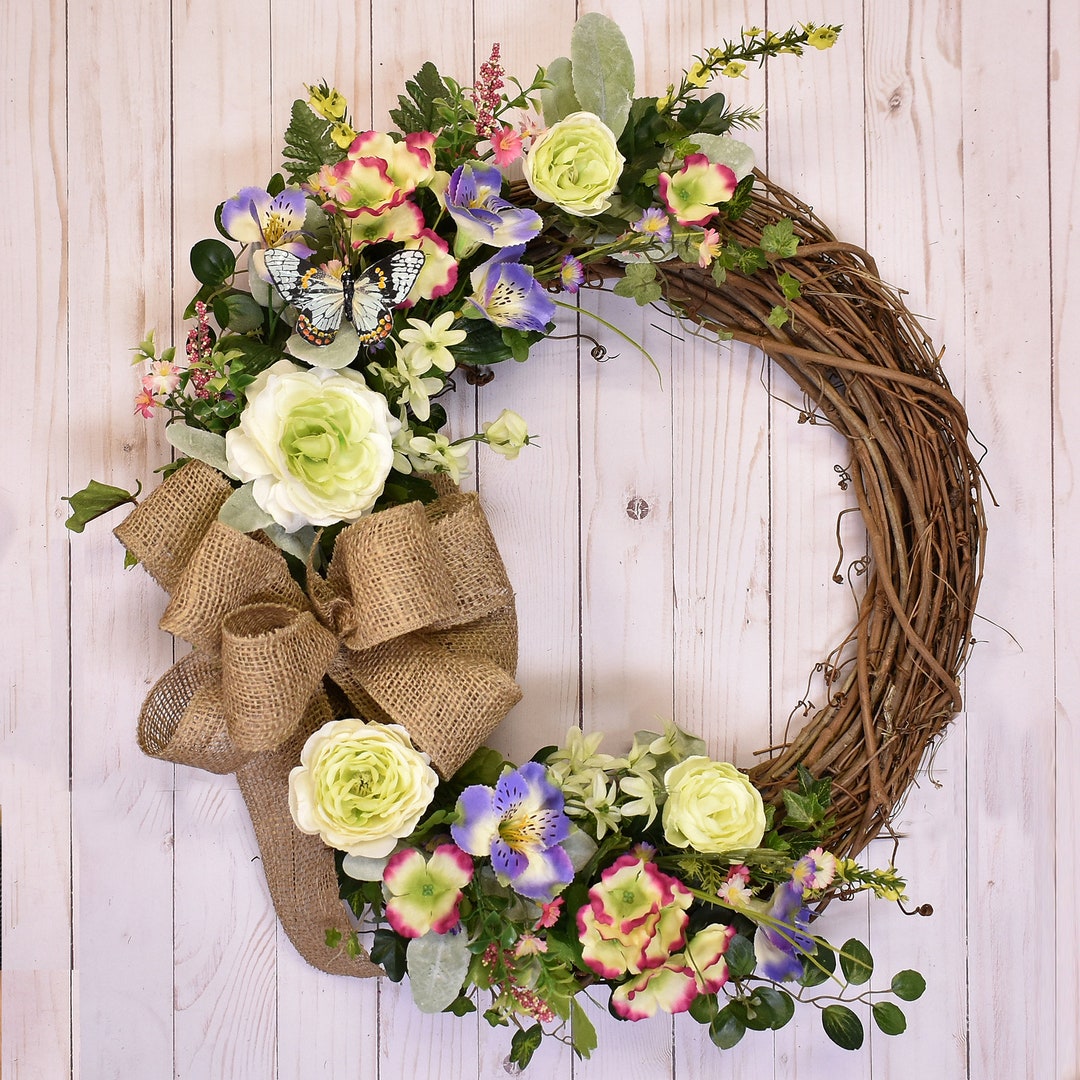 Decorative Spring Floral Wreath Summer/ Spring Wreath - Etsy