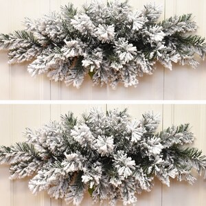 Set of Two Flocked Swags - Faux Frosted Pine - Etsy