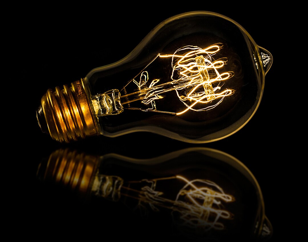 Reflected Lightbulb Art Print | Creative Photography - Etsy