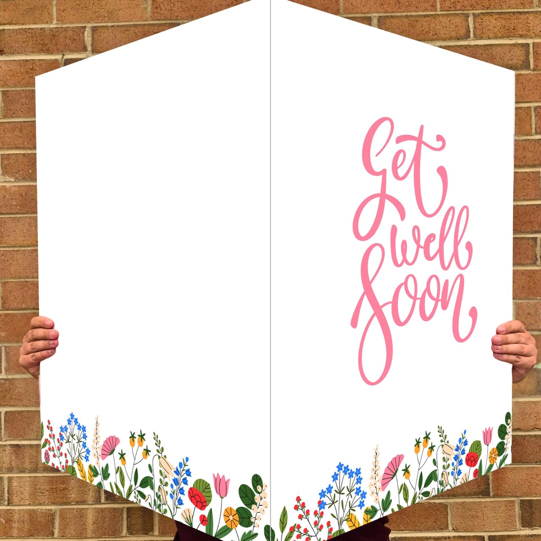 Giant Get Well Soon Card: Oversized Floral Design - Etsy