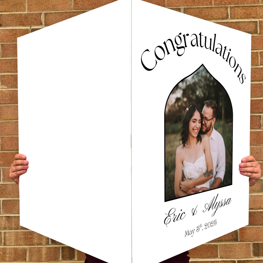 Custom Jumbo Wedding Card With Personalized Couple Image – Oversized ...