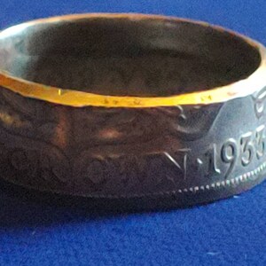 Authentic Silver 1933 English Half Crown Men's Ring United Kingdom Old ...