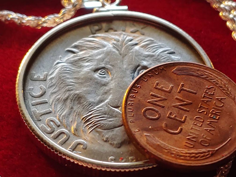 Rare Special 1965 African Congo Lion Coin Pendant Justice Paix Travail ...